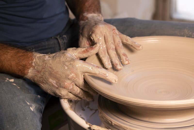 Professional Potter Making Bowl in Pottery Workshop Stock Image - Image ...