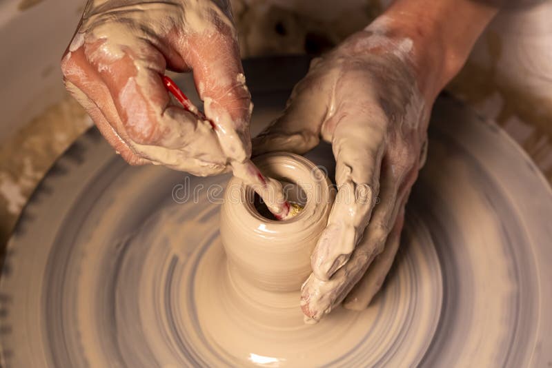 Professional Potter Making Bowl in Pottery Workshop Stock Photo - Image ...