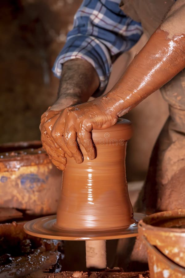 Professional Potter Making Bowl in Pottery Workshop Stock Image - Image ...