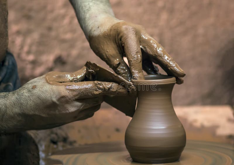 Professional Potter Making Bowl in Pottery Workshop Stock Photo - Image ...