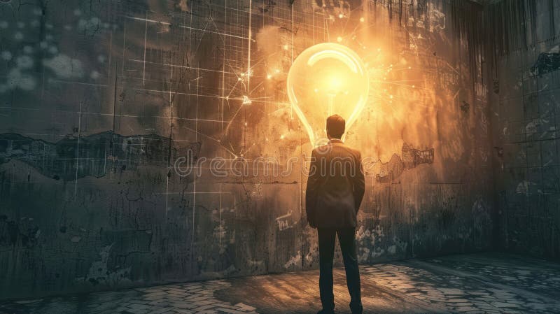 A Professional Presenting a Groundbreaking Idea with a Glowing Effect ...