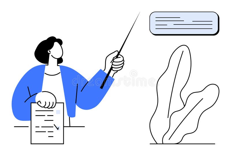 Professional Presenting Report with Pointer and Document for a Planned ...