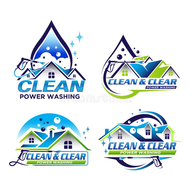 Professional Pressure Washing Logo Design Template Stock Vector ...