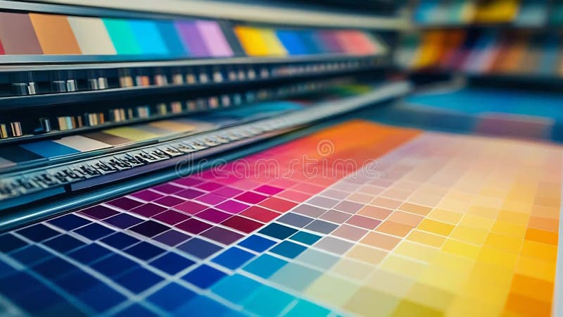 Professional Printer Using Color Palette Chart for Accurate Printing ...