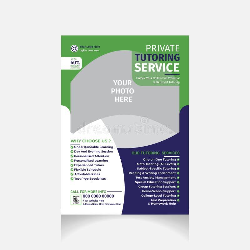 Private Tutoring Flyer Design Layout Stock Vector - Illustration of ...