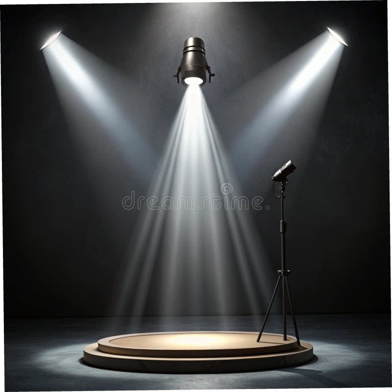 Professional Product Showcase with Spotlight in Black Studio Room Stock ...