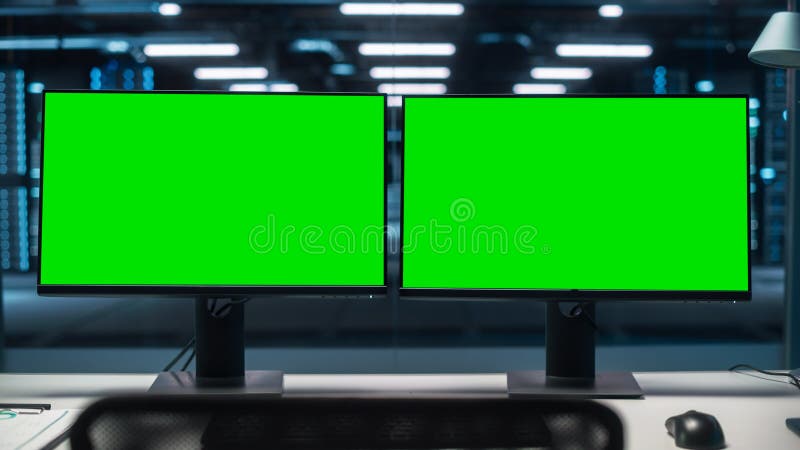 Professional it Programer Working in Data Center on Desktop Computer ...