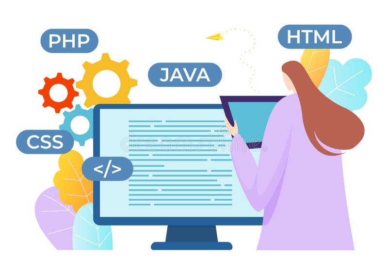 Professional Programmer Woman Character Development Software