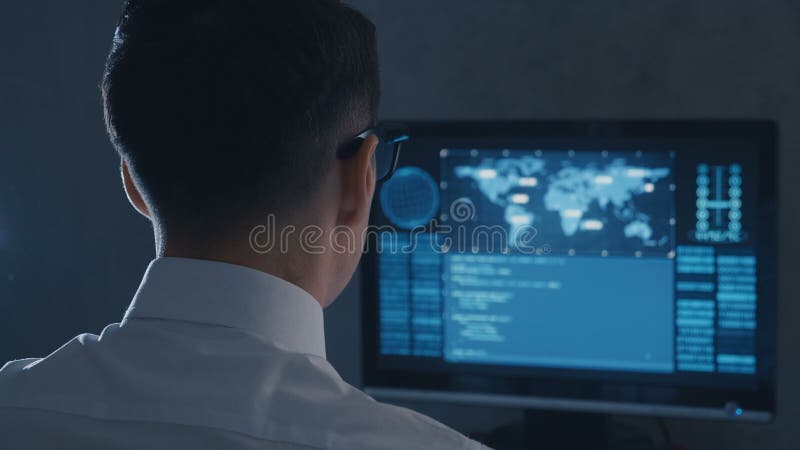 It Professional Programmer is Working on Computer in Cyber Security ...