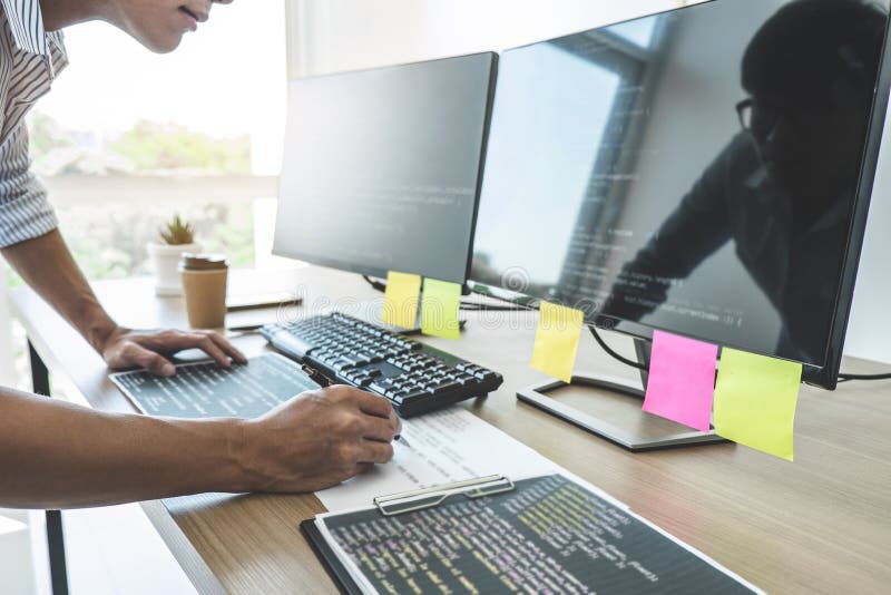 Professional Programmer Working At Developing Programming And Website Working In A Software