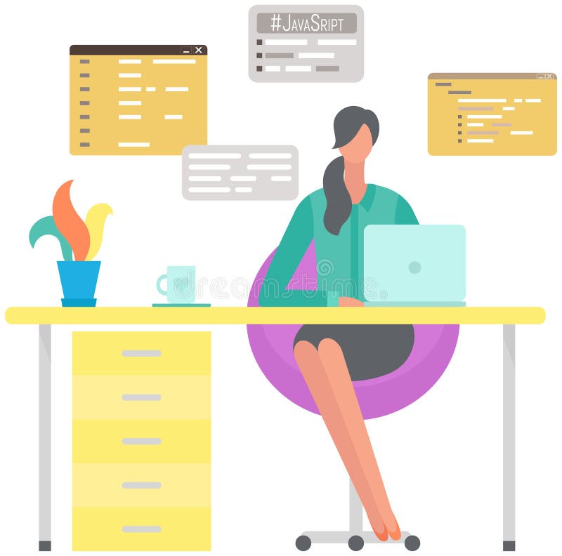 Professional Programmer Working Writing Code On Laptop Computer At Desk Programmer Developer