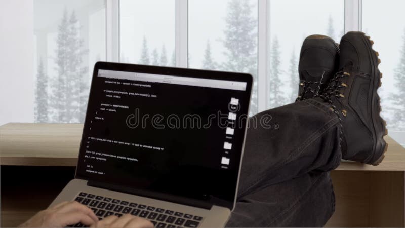 Programmer Man Writing Program Code Sitting at Workplace in Office Stock Footage - Video of ...