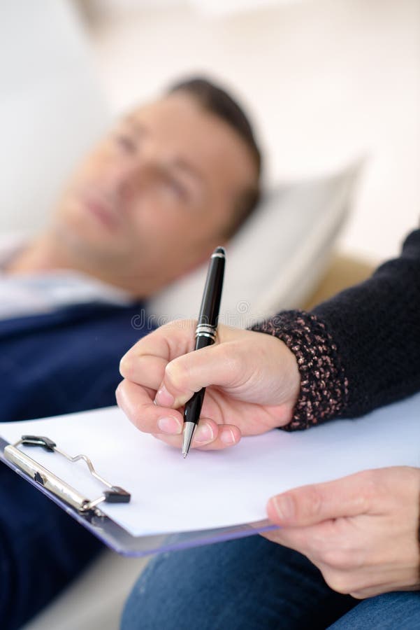 Professional Psychologist Making Notes on Therapy Session Stock Image ...
