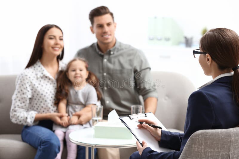 Professional Psychologist Working with Family Stock Image - Image of ...