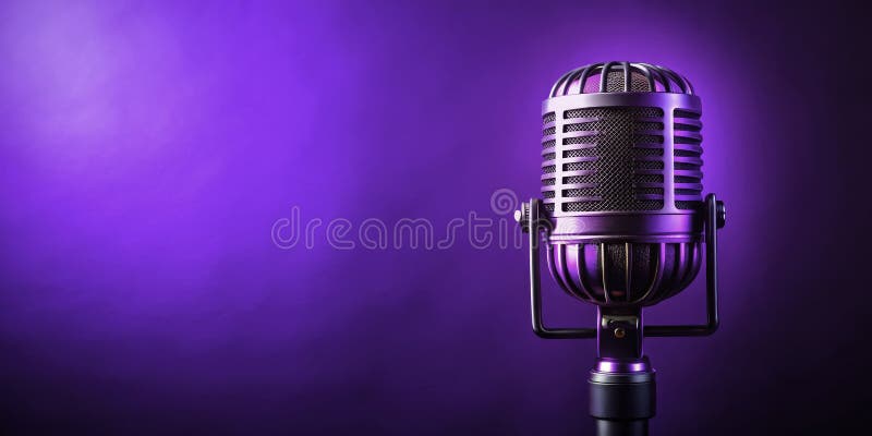 Professional Purple Podcast Studio Background Inspiring Audio Recording ...