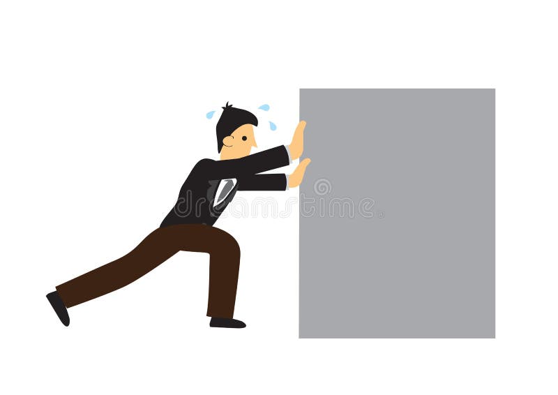 Business Man Pushing His Competitor Off the Cliff. Concept of Co Stock ...