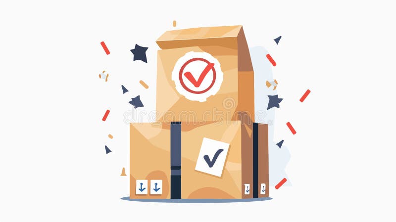 Professional Quality Control Package Box Check Mark Concept Image Stock ...
