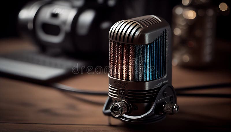 Recording Microphone Ai Generated Stock Photo - Image of generated ...