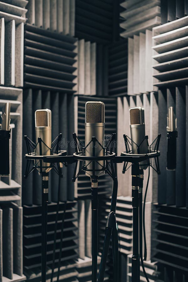 Professional Recording Studio with Microphones and Acoustic Panels ...