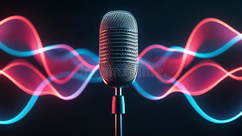 Professional Recording Studio Setup Features a Golden Microphone ...