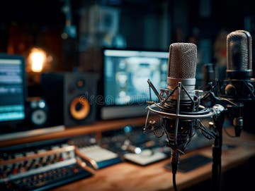 Professional Recording Studio Setup with a Large Diaphragm Condenser ...