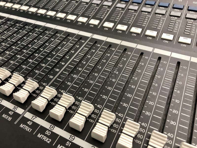 Professional Sound Console. Stock Image - Image of bass, audio: 163924943