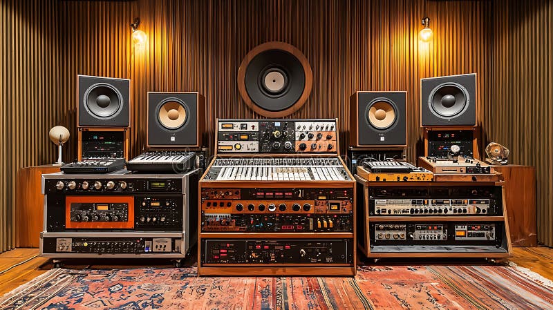 Professional Recording Studio with Vintage and Modern Audio Equipment ...