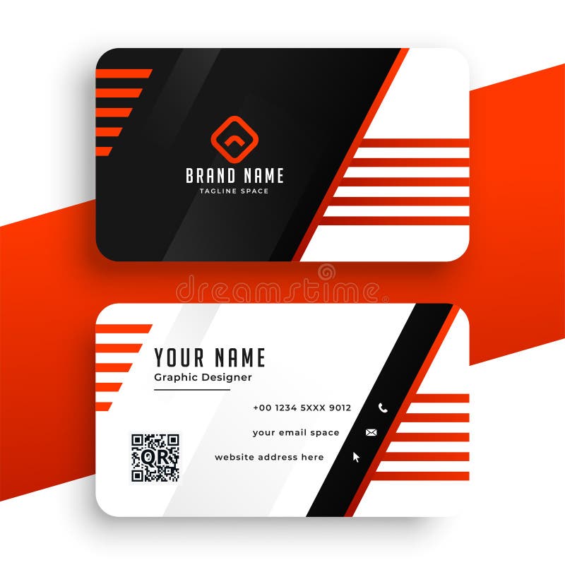 Professional Red Company Business Card Template Design Stock Vector ...