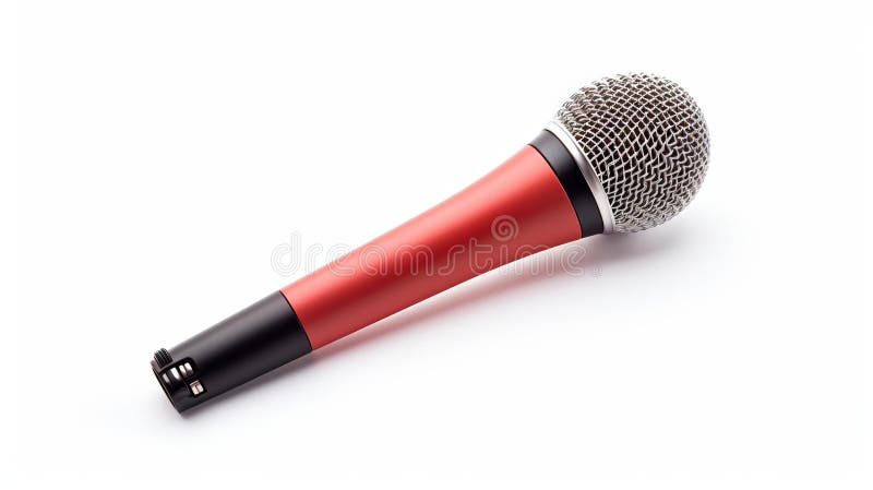 Professional Red Microphone Isolated on White Background Image Stock ...