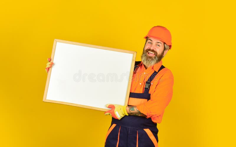 Professional Repairman in Helmet. Engineer Project, Copy Space ...