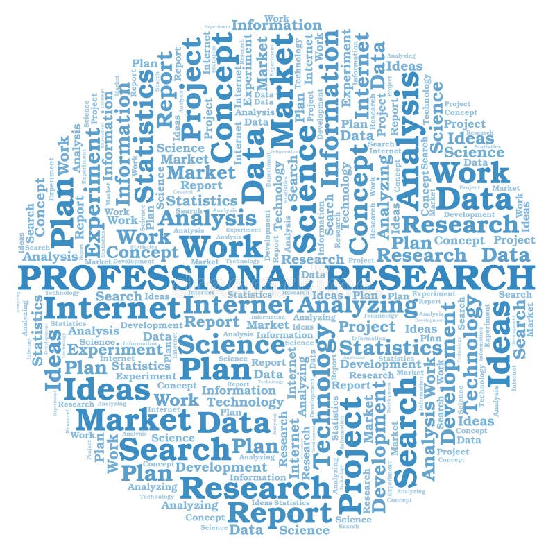 Professional Research Word Cloud. Stock Illustration - Illustration of ...