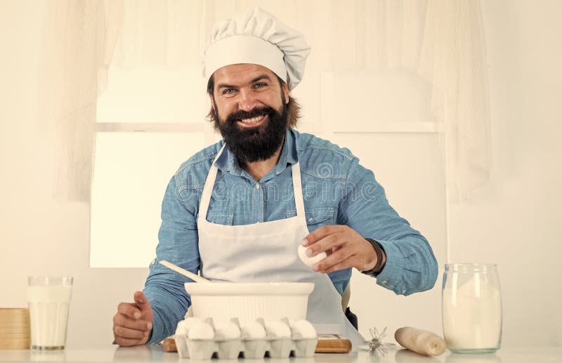Professional Restaurant Bearded Cook Guy Baking, Cuisine Stock Photo ...