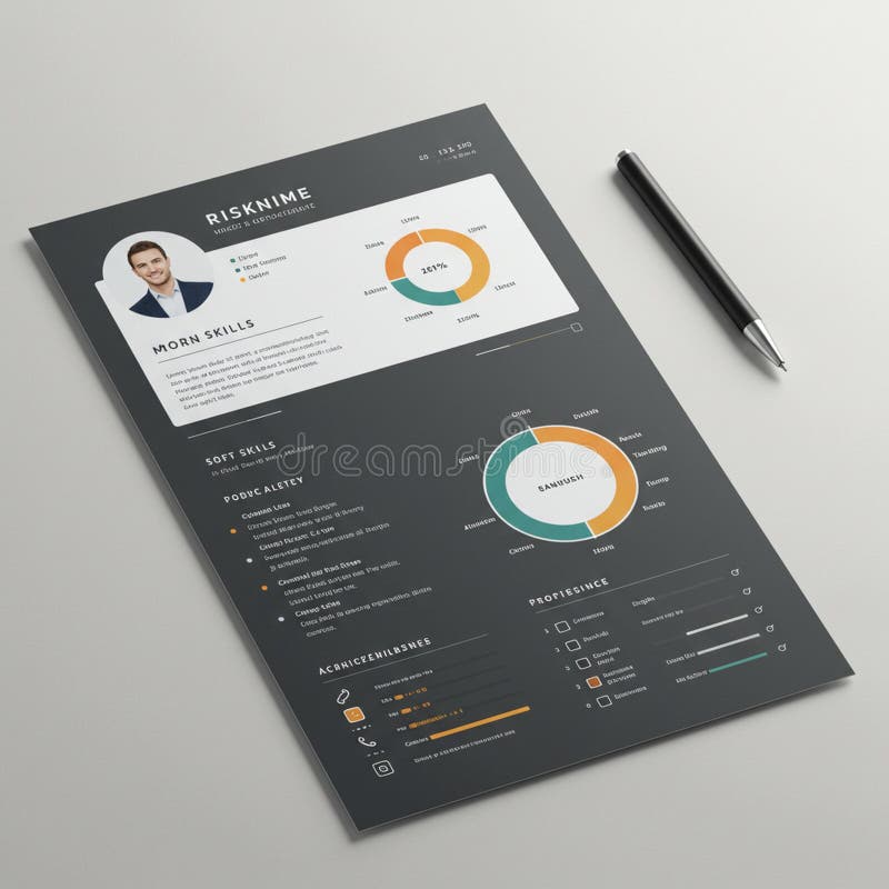 A Professional Resume on a Gray Background Features a Clean, Modern ...