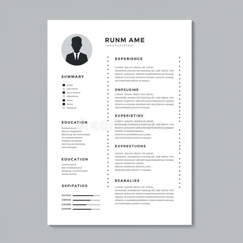 Professional Resume Template with a Minimalist Design. Features a ...