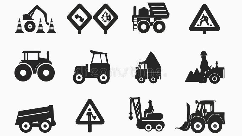 Professional Road Construction Icon for Infrastructure Projects and ...