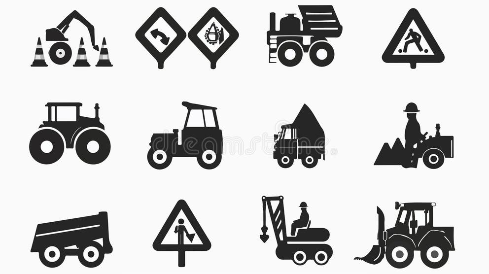Professional Road Construction Icon for Infrastructure Projects and ...