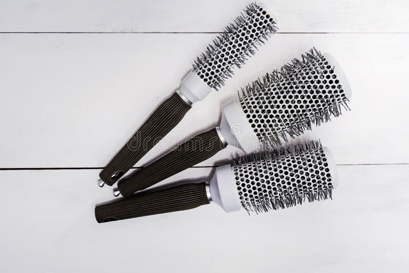 Professional Round Hair Styling Combs Stock Image - Image of hairbrush ...