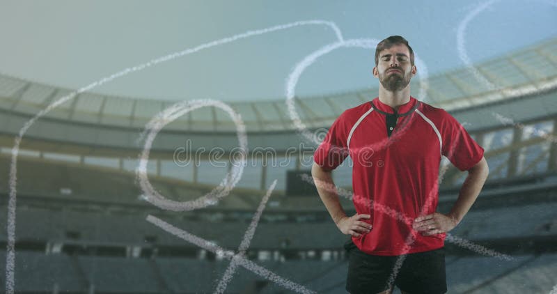 Professional Rugby Player Standing in Front of a Sports Stadium 4k ...