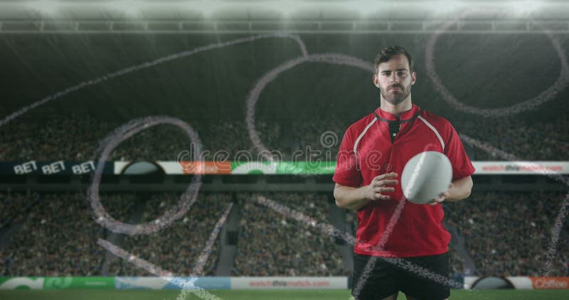Professional Rugby Players Run Around Field To Grab Ball, Generative Ai ...