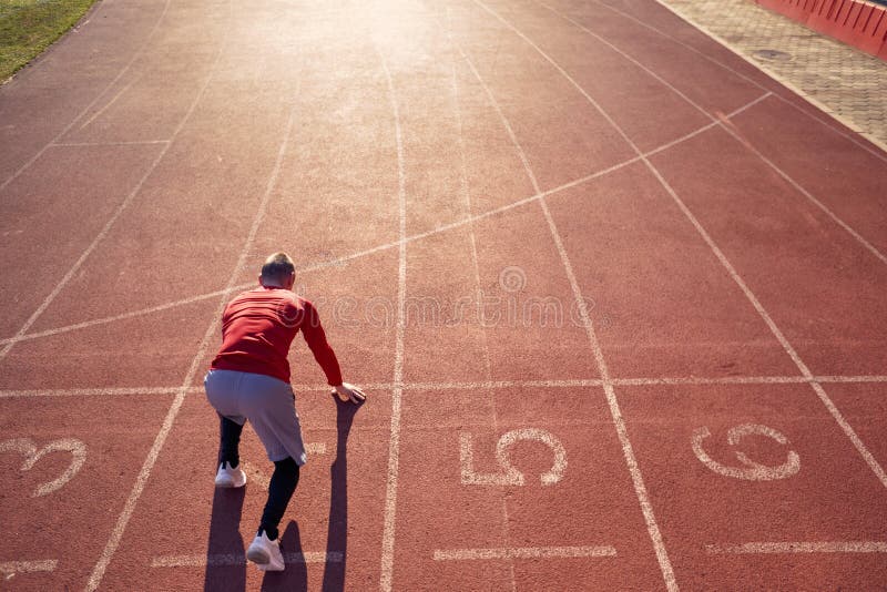 Professional Runner Preparing for the Race Stock Image - Image of ...