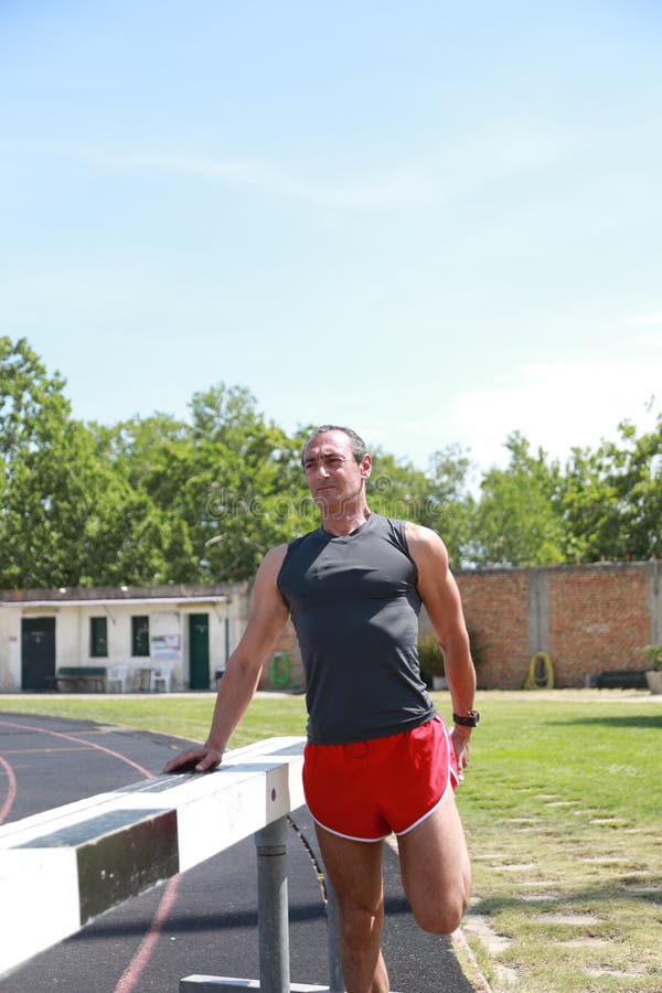 Muscle Stretching before the Hard Workout Stock Image - Image of ...