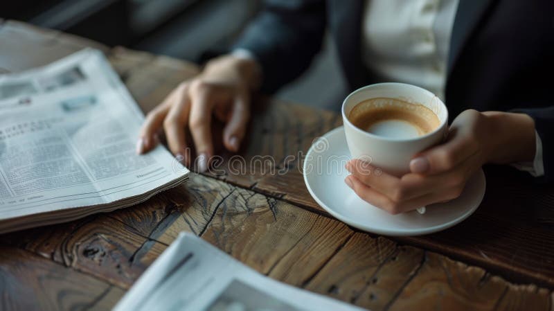 A Professional S Coffee Break. AI Generated Stock Photo - Image of ...