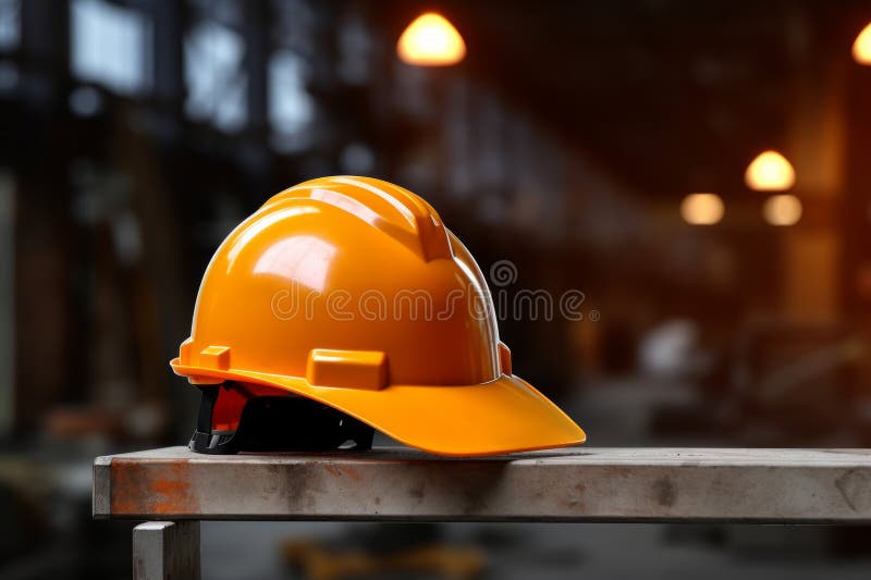 A Professional Safety Hard Hat on a Construction Building Site Stock ...