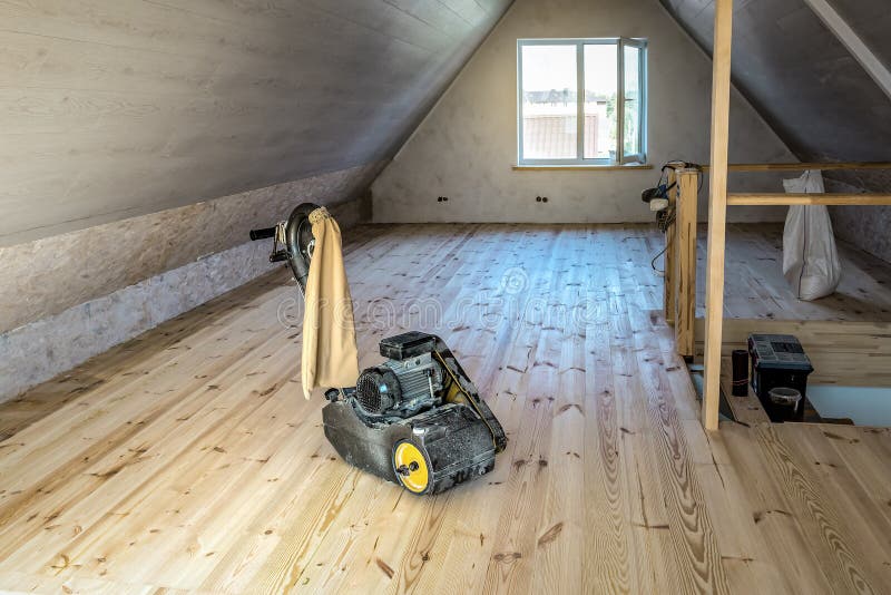 Professional Sanding Grinding Machine for Floor Renovation Stock Photo ...