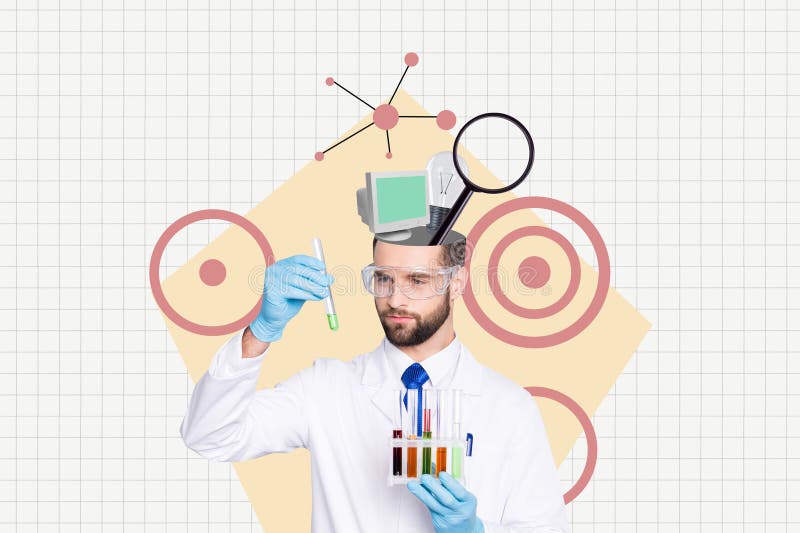 Professional Science Doctor Working in Laboratory Holding Glass Tubes ...