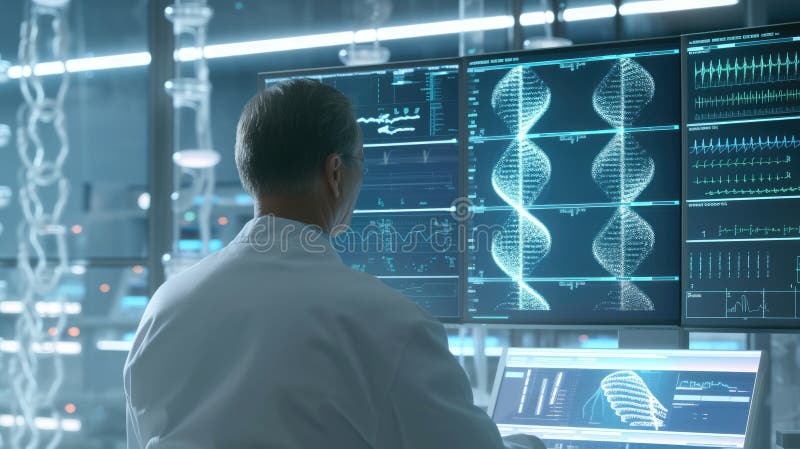 Professional Scientist Looking Patient Data Chart while Analyzing Data ...