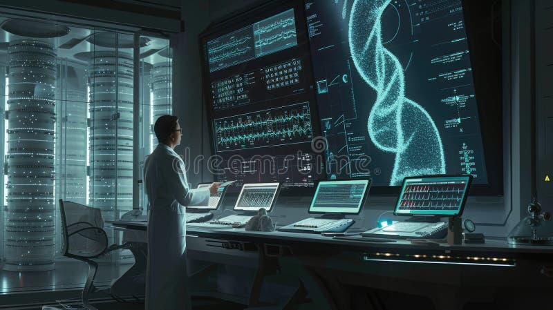 Professional Scientist Looking Patient Data Chart while Analyzing Data ...