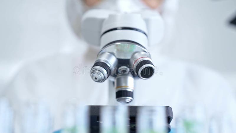 Professional Scientist Woman Doctor Surrounded by Monitors Working on ...