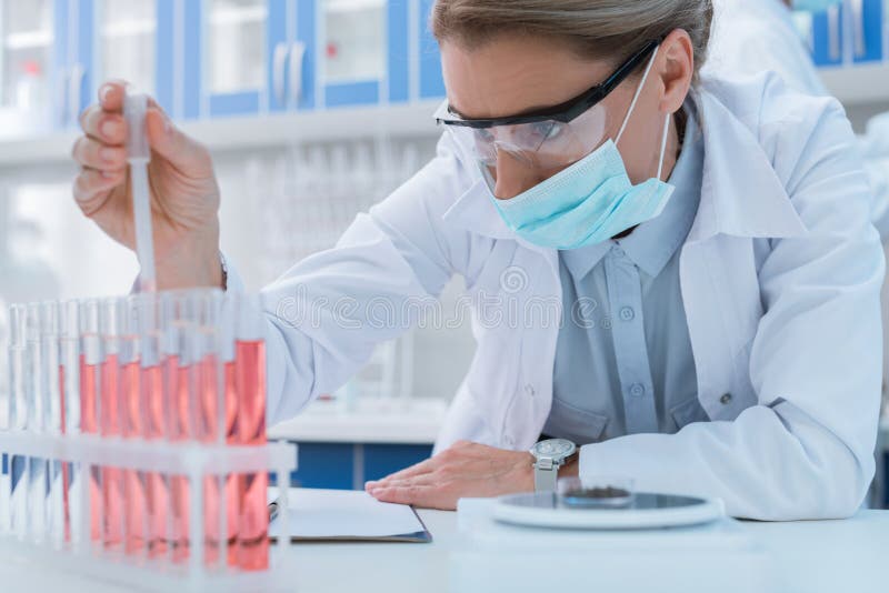 Scientist Making Experiment Stock Image - Image of scientific ...
