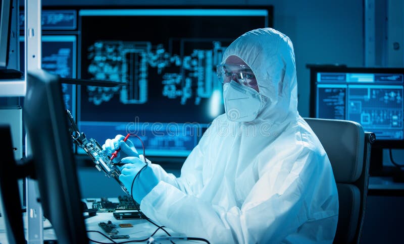 The Scientist Works in a Modern Scientific Laboratory for the Research ...